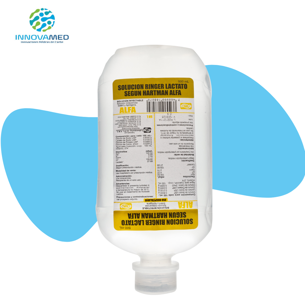 Solución Lactato Ringer en Frasco de 500ML Alfa | InnovaMed